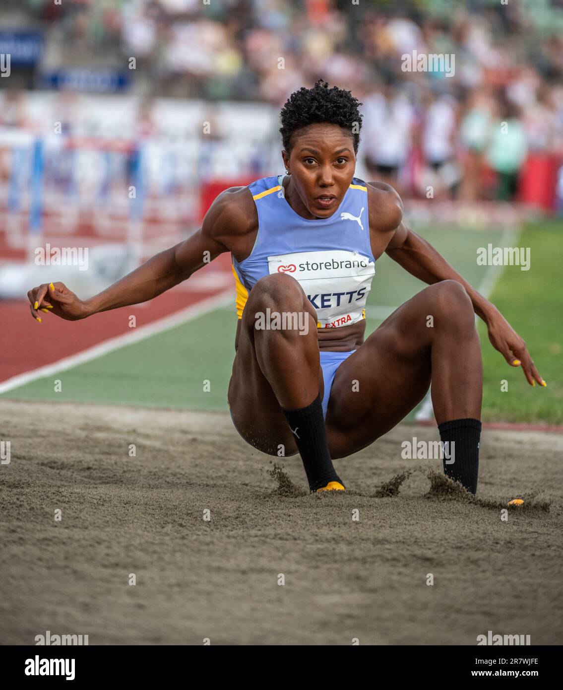 Shanieka Ricketts of Jamaica competing in the women’s triple jump at ...