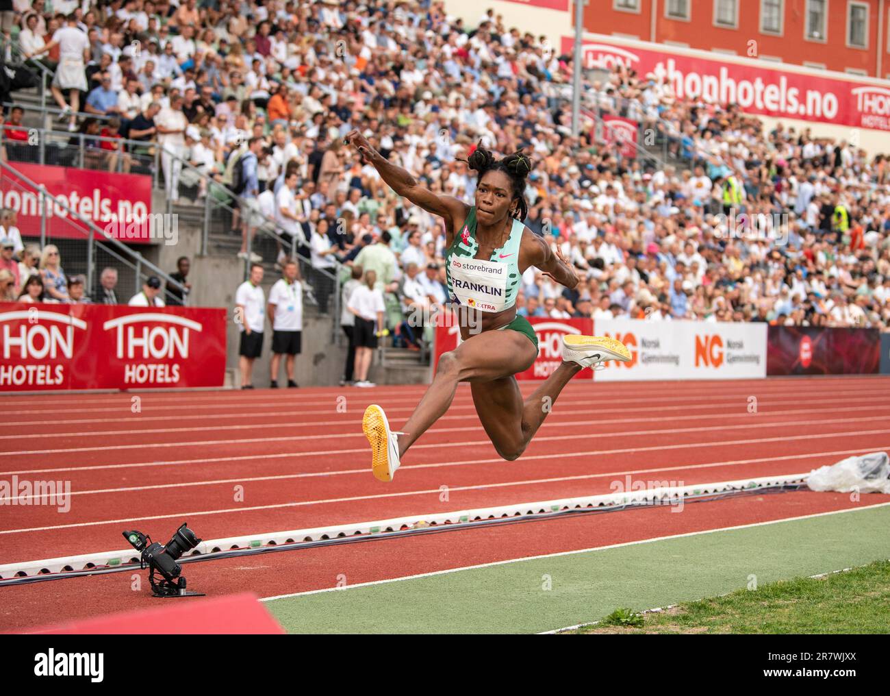 Tori Franklin of the USA competing in the women’s triple jump at the ...
