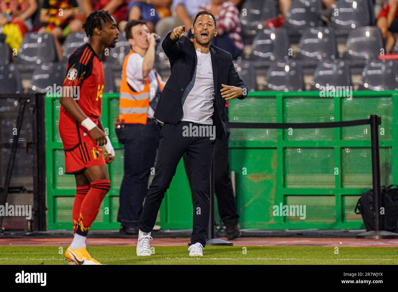 BRUSSELS, BELGIUM - JUNE 17: Coach Domenico Tedesco of Belgium during ...