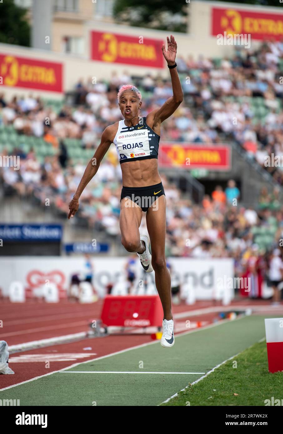 Yulimar Rojas of Venezuela competing in the women’s triple jump at the ...