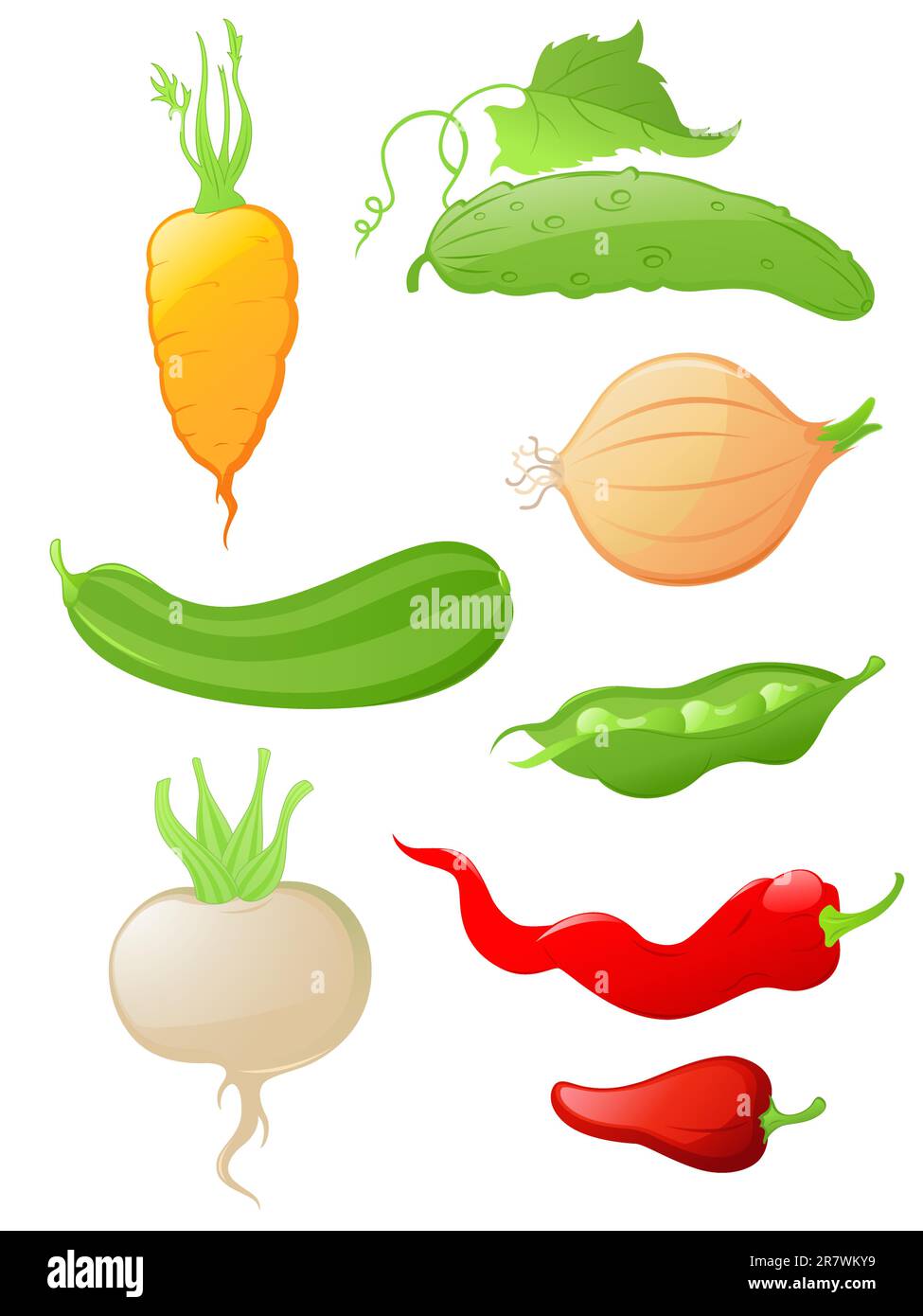 set of vector glossy vegetable icons Stock Vector Image & Art - Alamy
