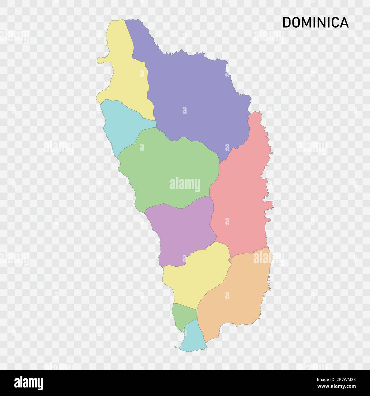 Simple political map dominica hi-res stock photography and images - Alamy