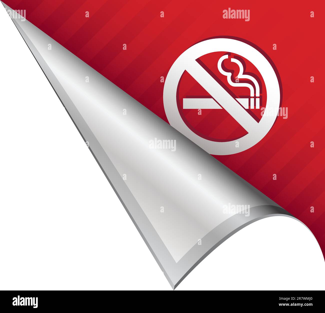 No smoking icon on vector peeled corner tab suitable for use in print ...
