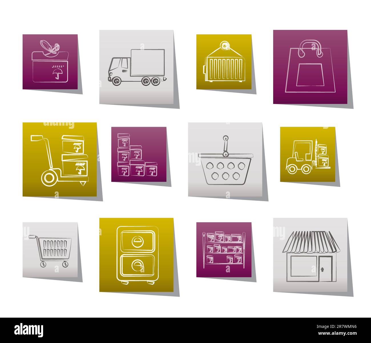 Basket cupboard storage Stock Vector Images - Alamy