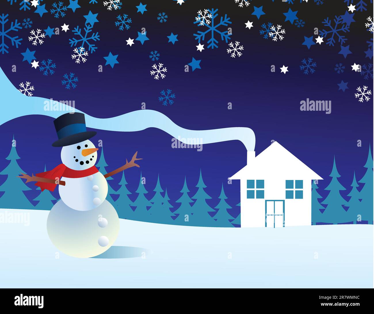 Snowman, vector illustration Stock Vector Image & Art - Alamy