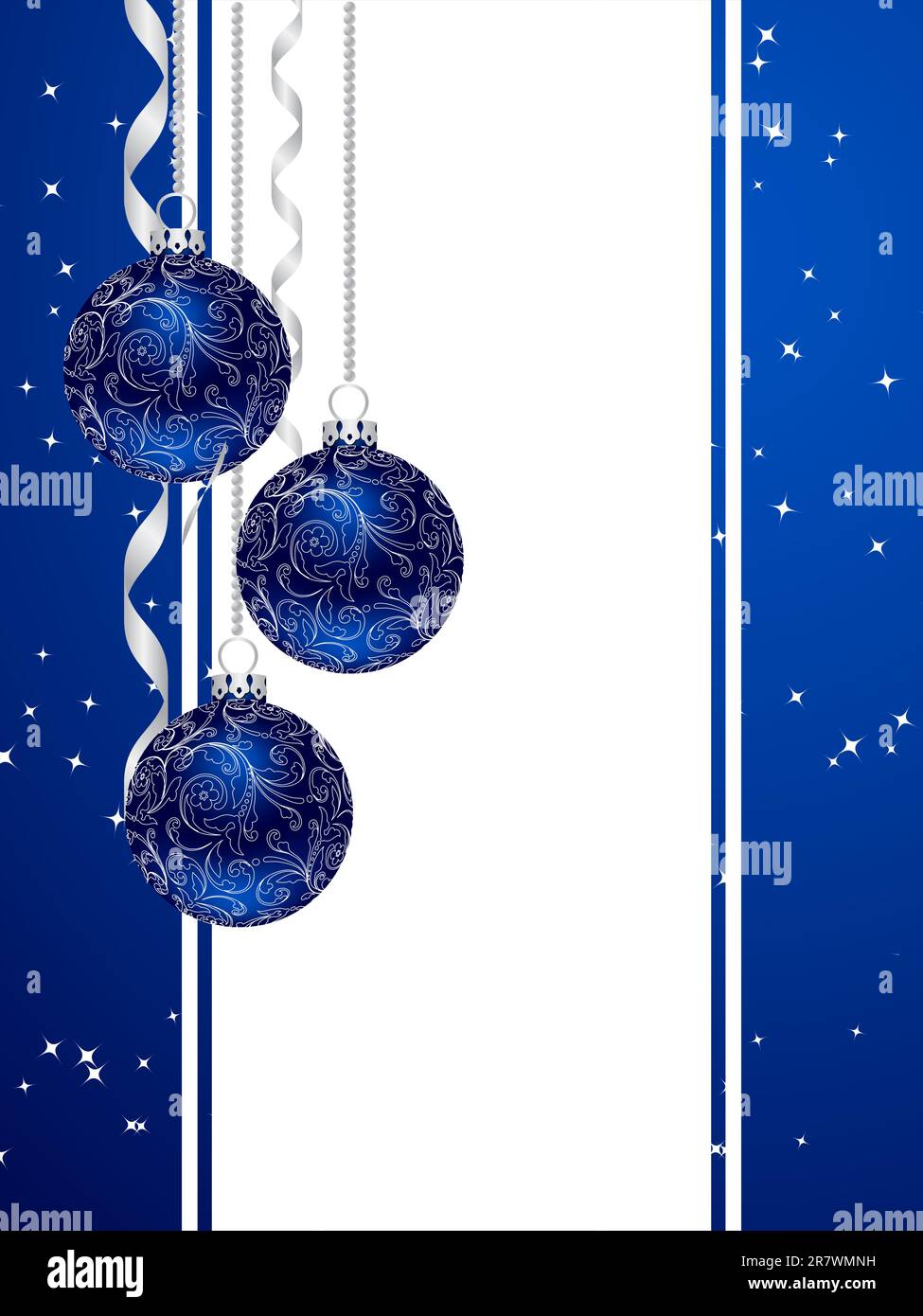Blue background with christmas decorations. Vector illustration Stock ...