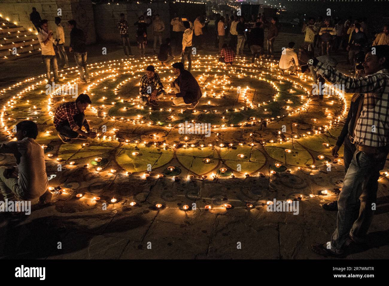 Oil lamps on the Ghats of Varanasi during Dev Deepawali celebrations in ...