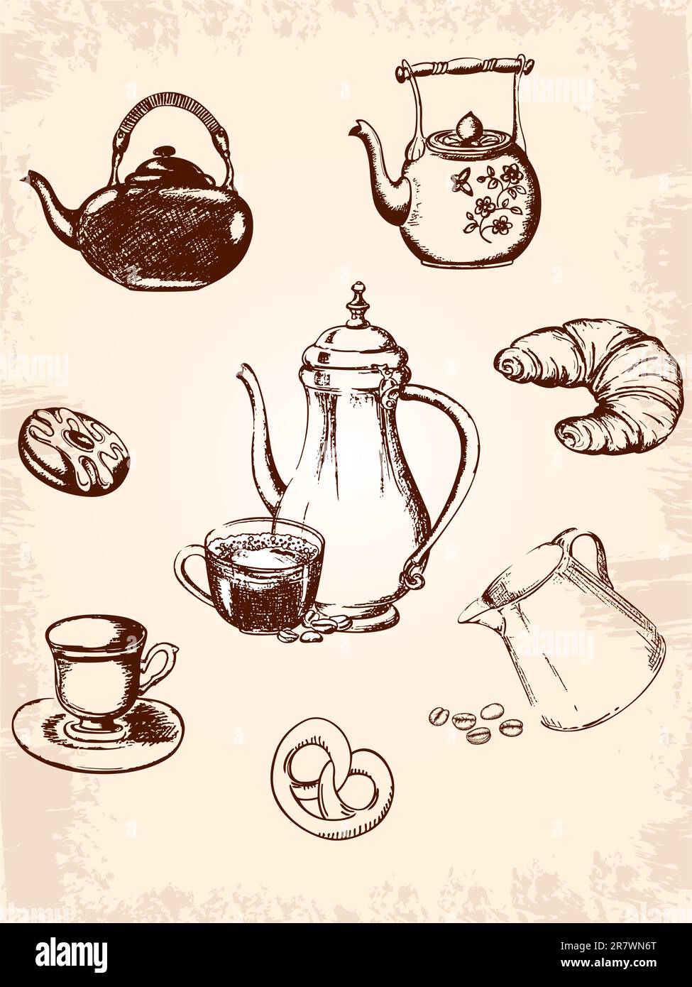Tea illustration vintage Stock Vector Images - Alamy