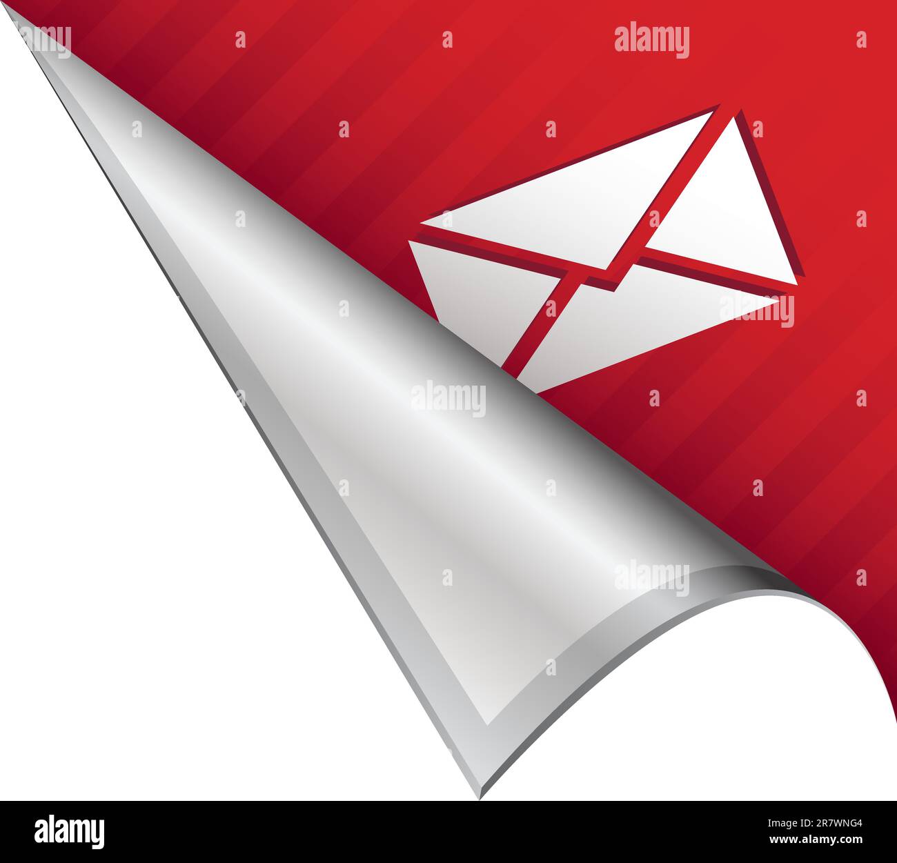 Mail or e-mail icon on vector peeled corner tab suitable for use in ...