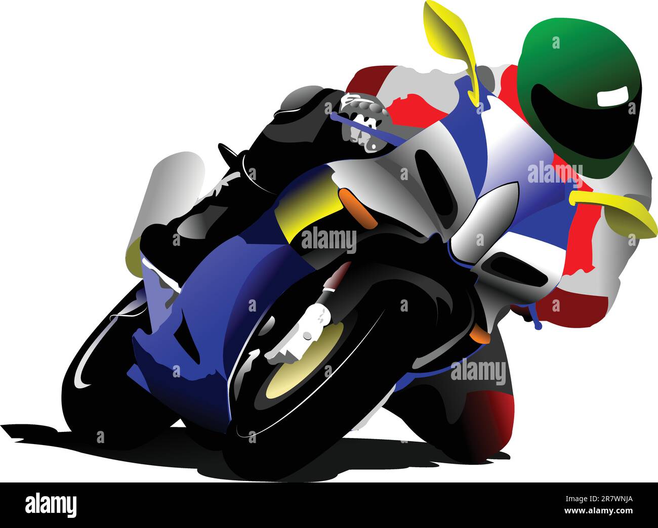 Biker on the road. Vector illustration Stock Vector Image & Art - Alamy