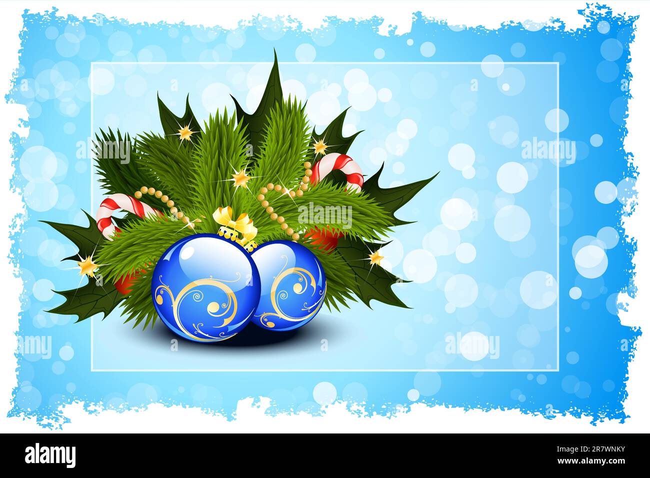 Christmas Card template with sparkles and decoration for your design ...