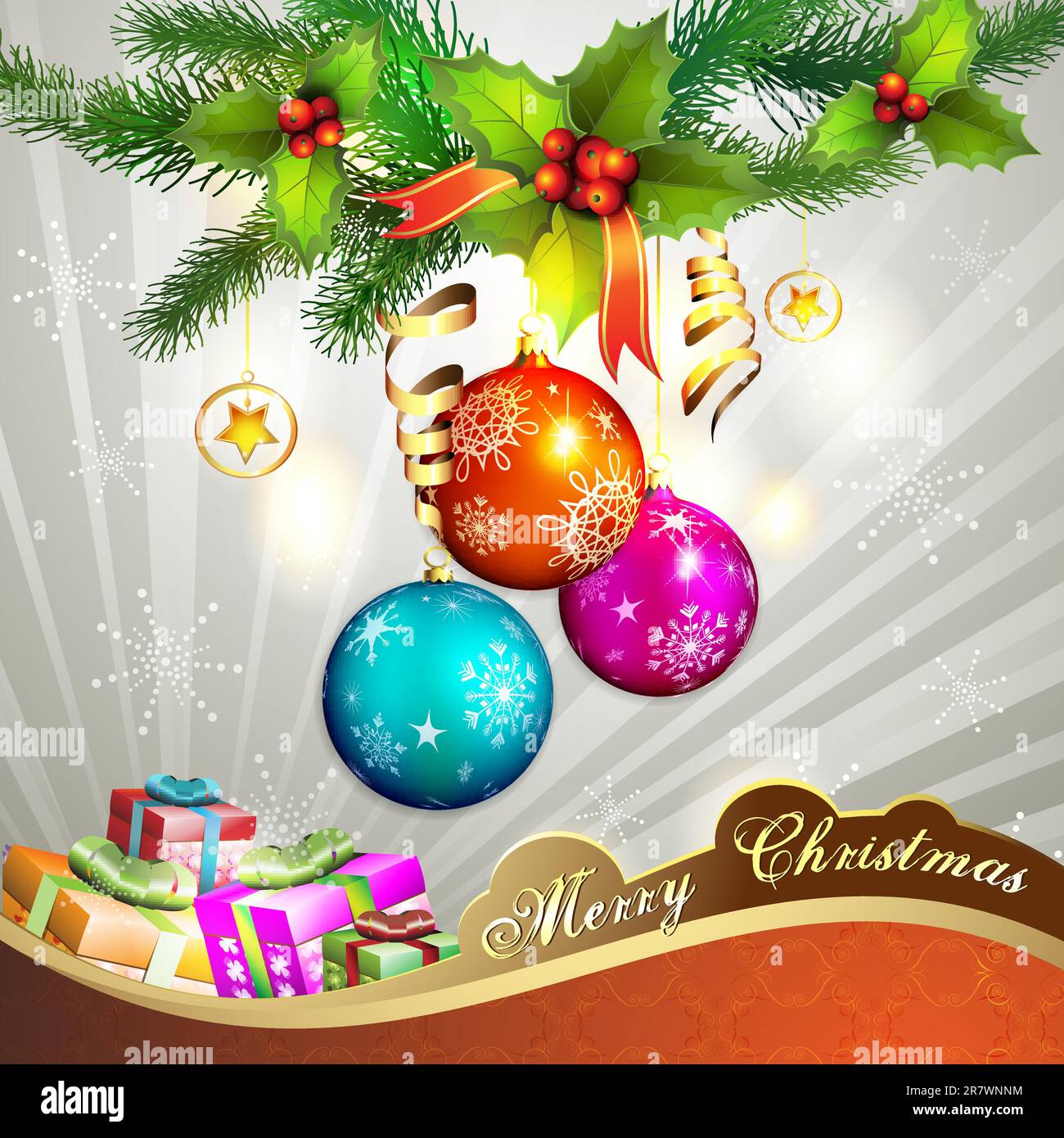 Christmas glass ball present Stock Vector Images - Alamy