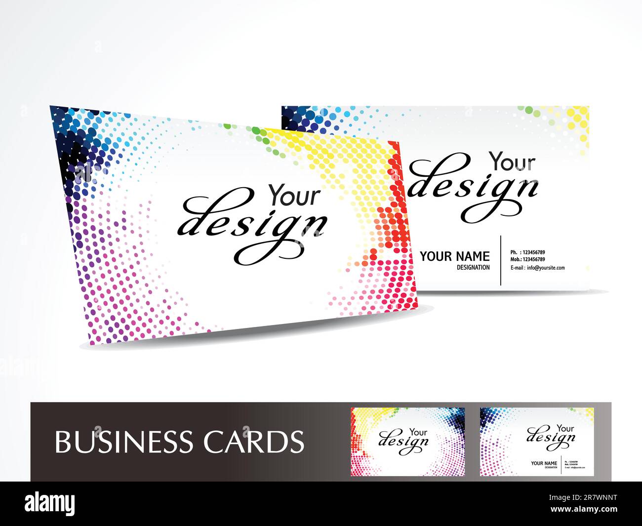 abstract dotted business card vector illustration Stock Vector Image ...