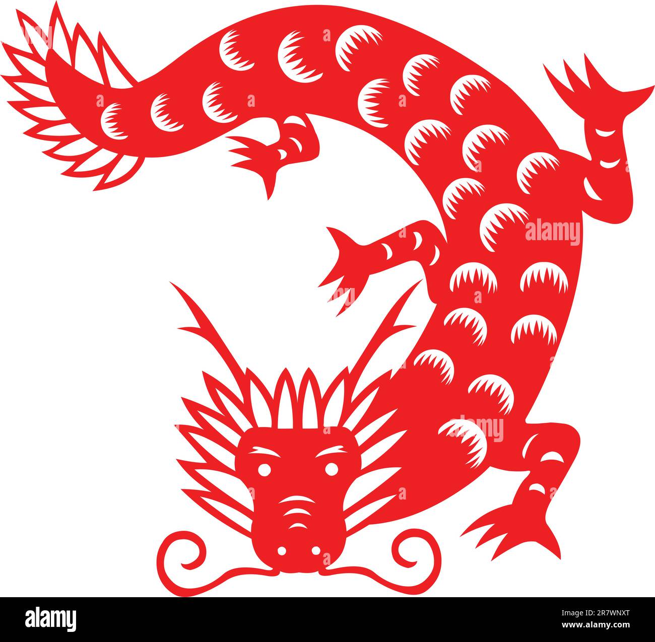 Traditional paper cut of a dragon Stock Vector Image & Art - Alamy