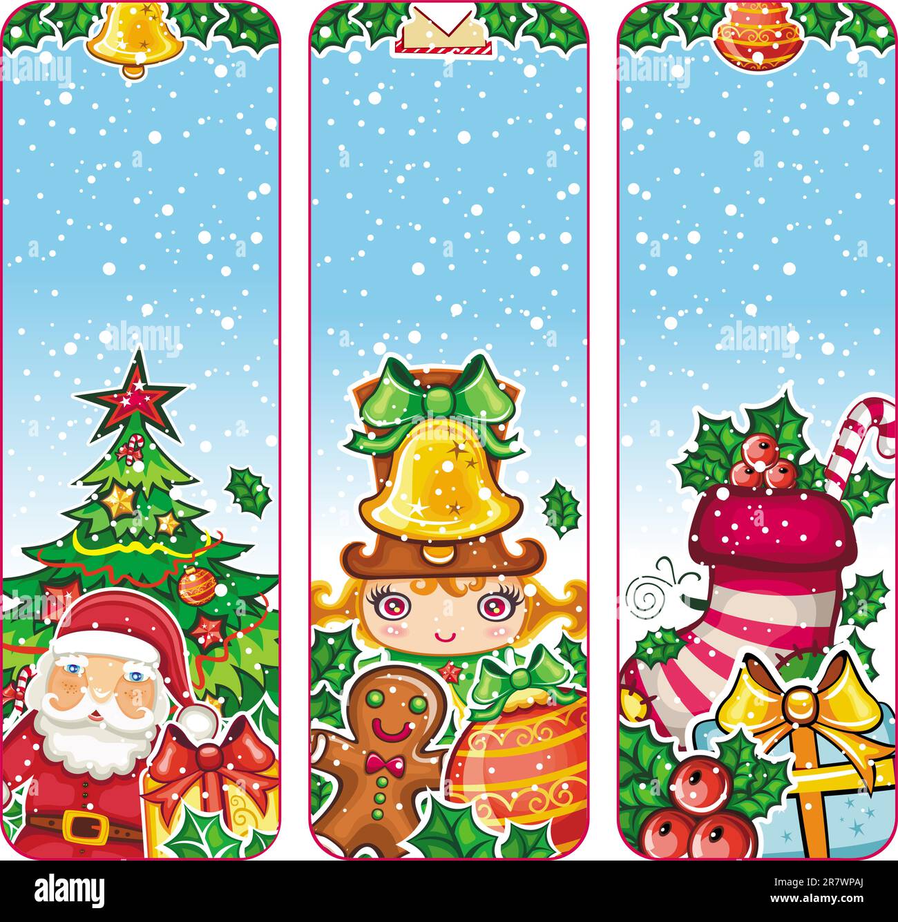 Christmas holiday vertical banners: Santa Claus, Children, Decorations ...
