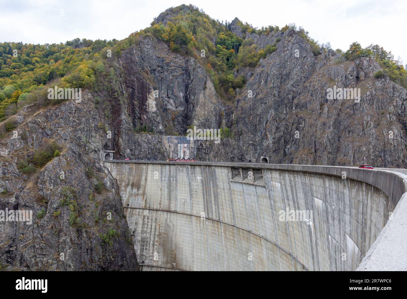 Hydropower construction, waterworks Dam Vidrau on Transfagarash highway ...