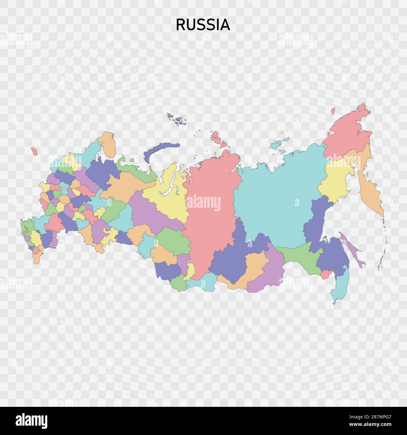 Isolated colored map of Russia with borders of the regions Stock Vector ...