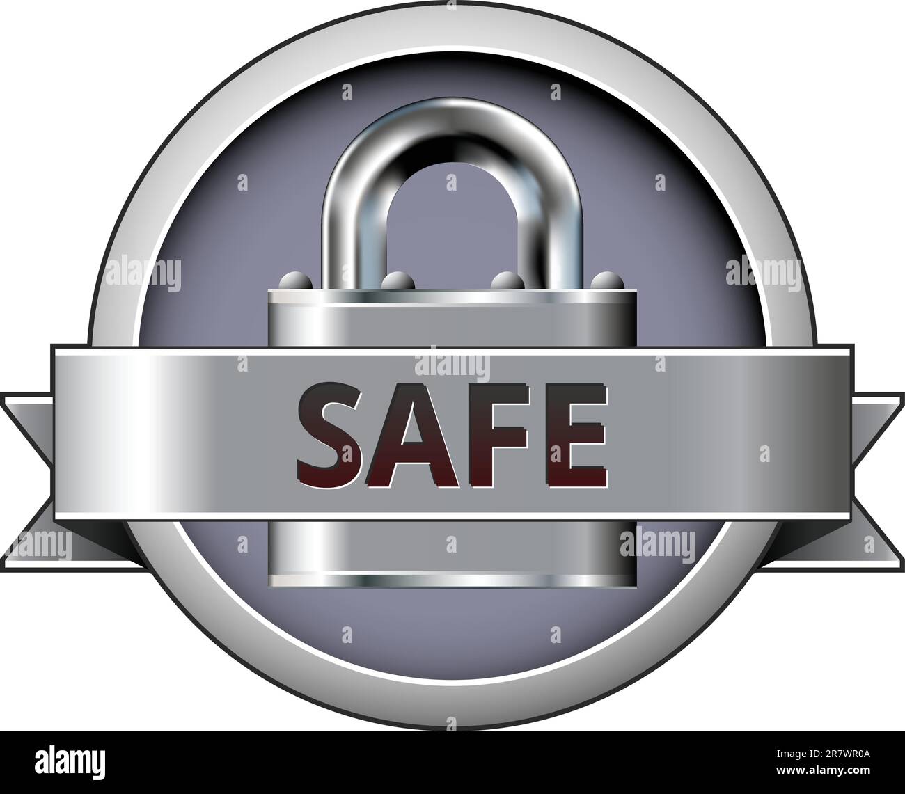 Safe vector button on stainless steel lock background Stock Vector ...