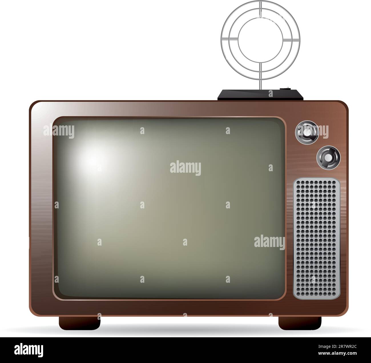 Retro TV with antenna vector eps10 illustration Stock Vector Image ...