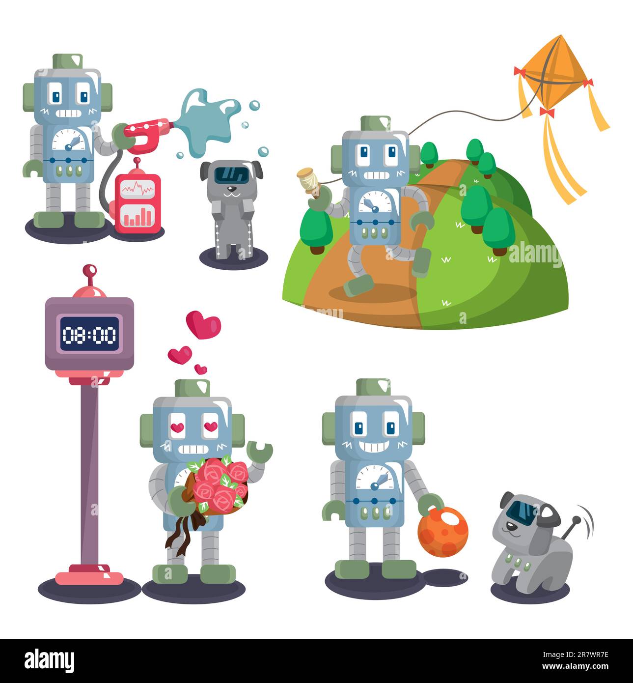 Cartoon character panel set Cut Out Stock Images & Pictures - Alamy