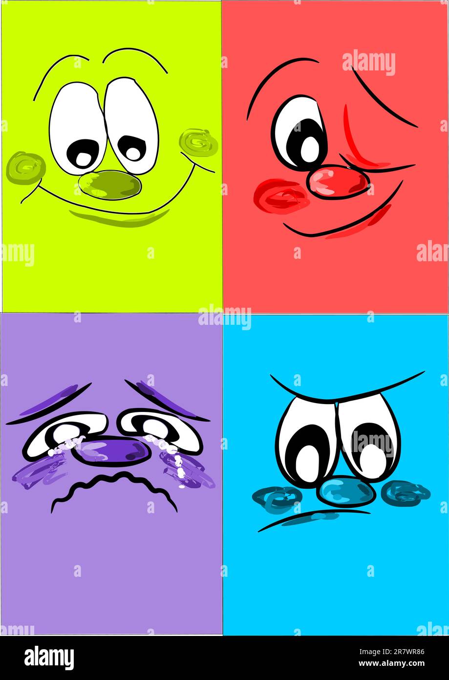 Four simple but beauty colorful face - symbol, vector Stock Vector ...