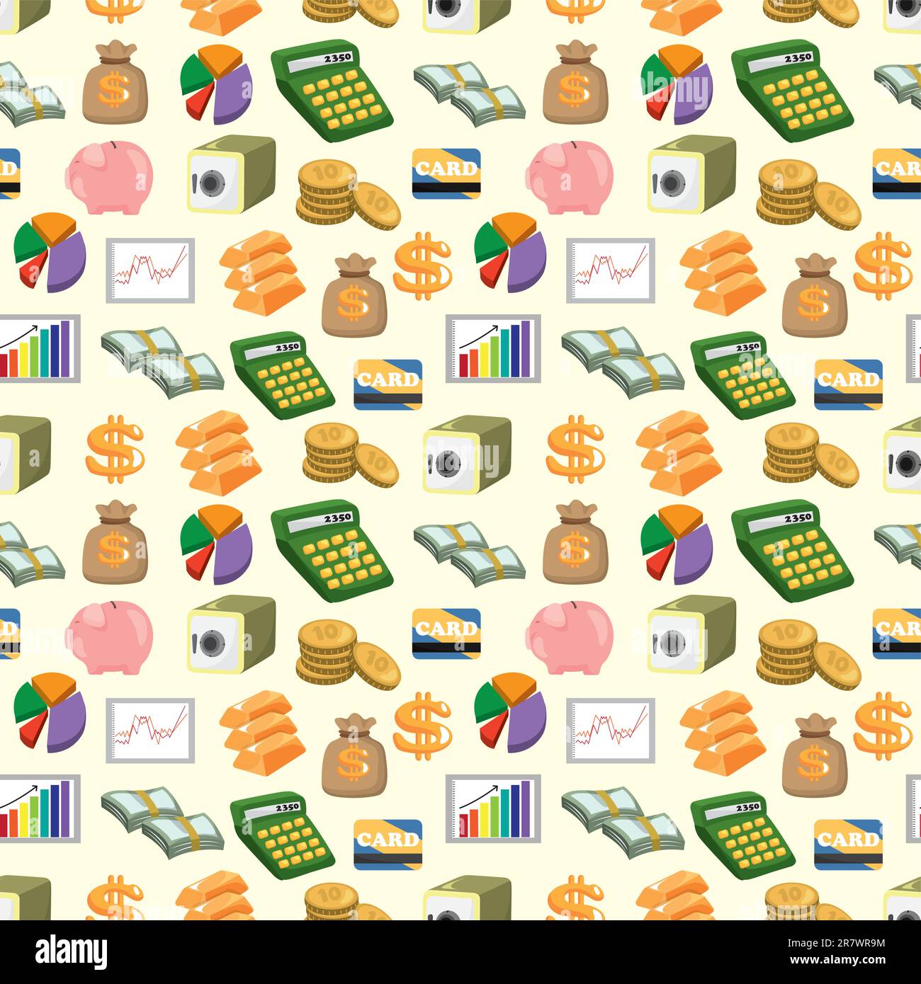 cartoon Finance & Money seamless pattern Stock Vector Image & Art - Alamy
