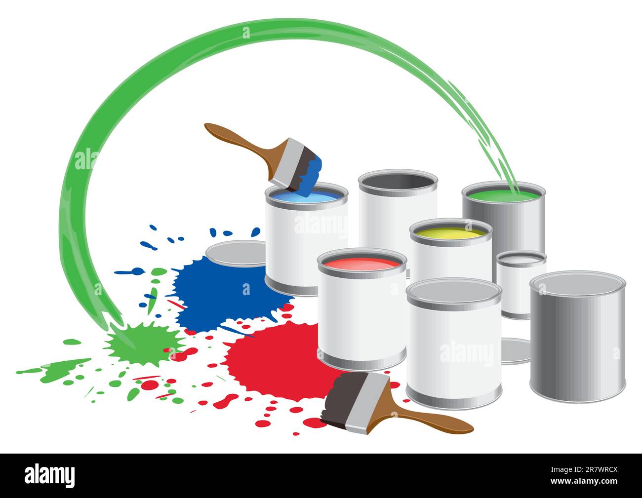 Vector image pots with a colour paint Stock Vector Image & Art - Alamy