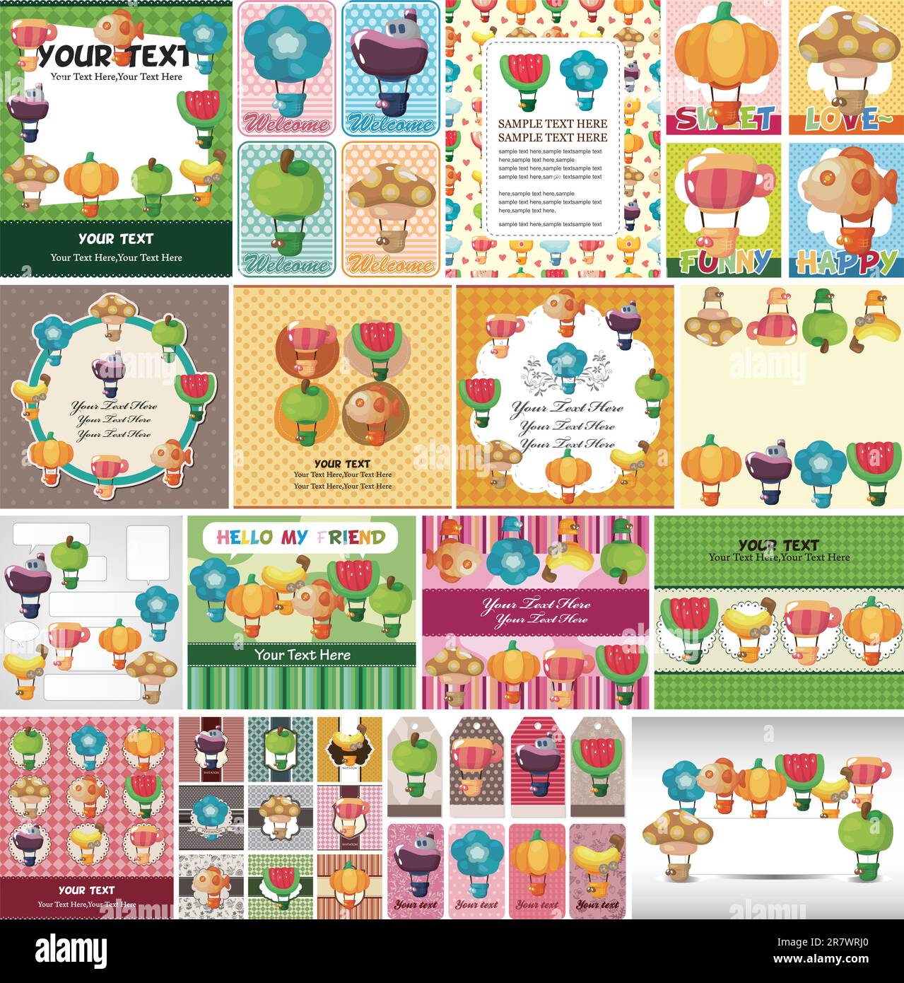 cartoon airplane card Stock Vector Image & Art - Alamy