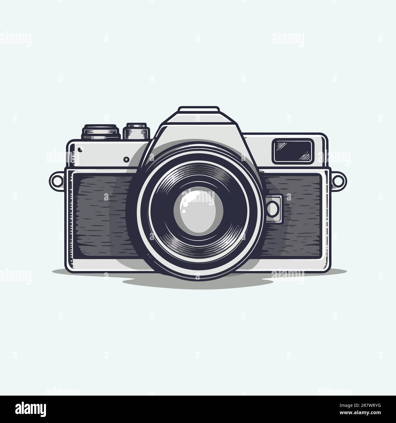 flat icon vintage camera on white background Stock Vector Image & Art ...
