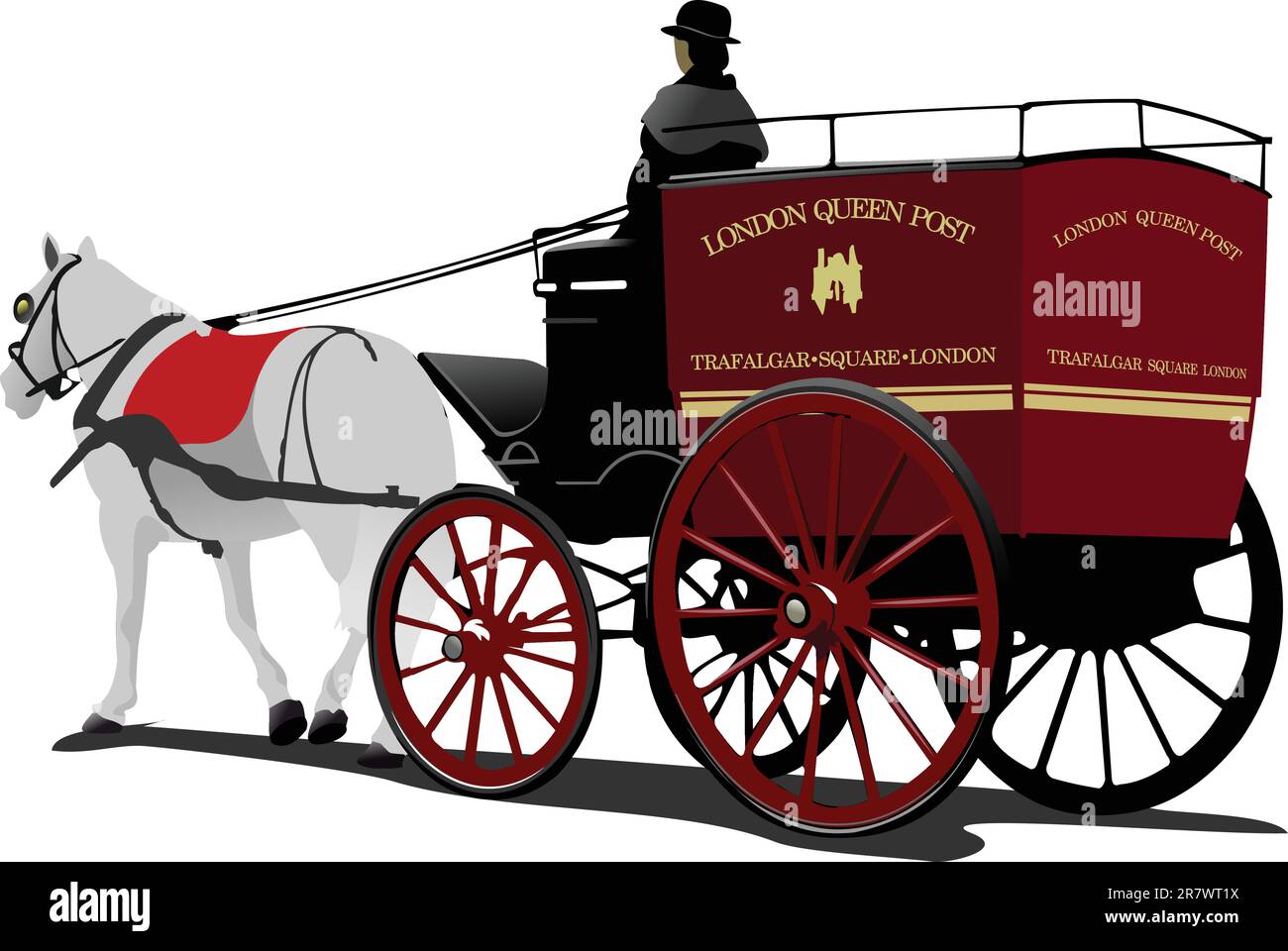 Horse vintage retro tourist cab Stock Vector Images - Alamy