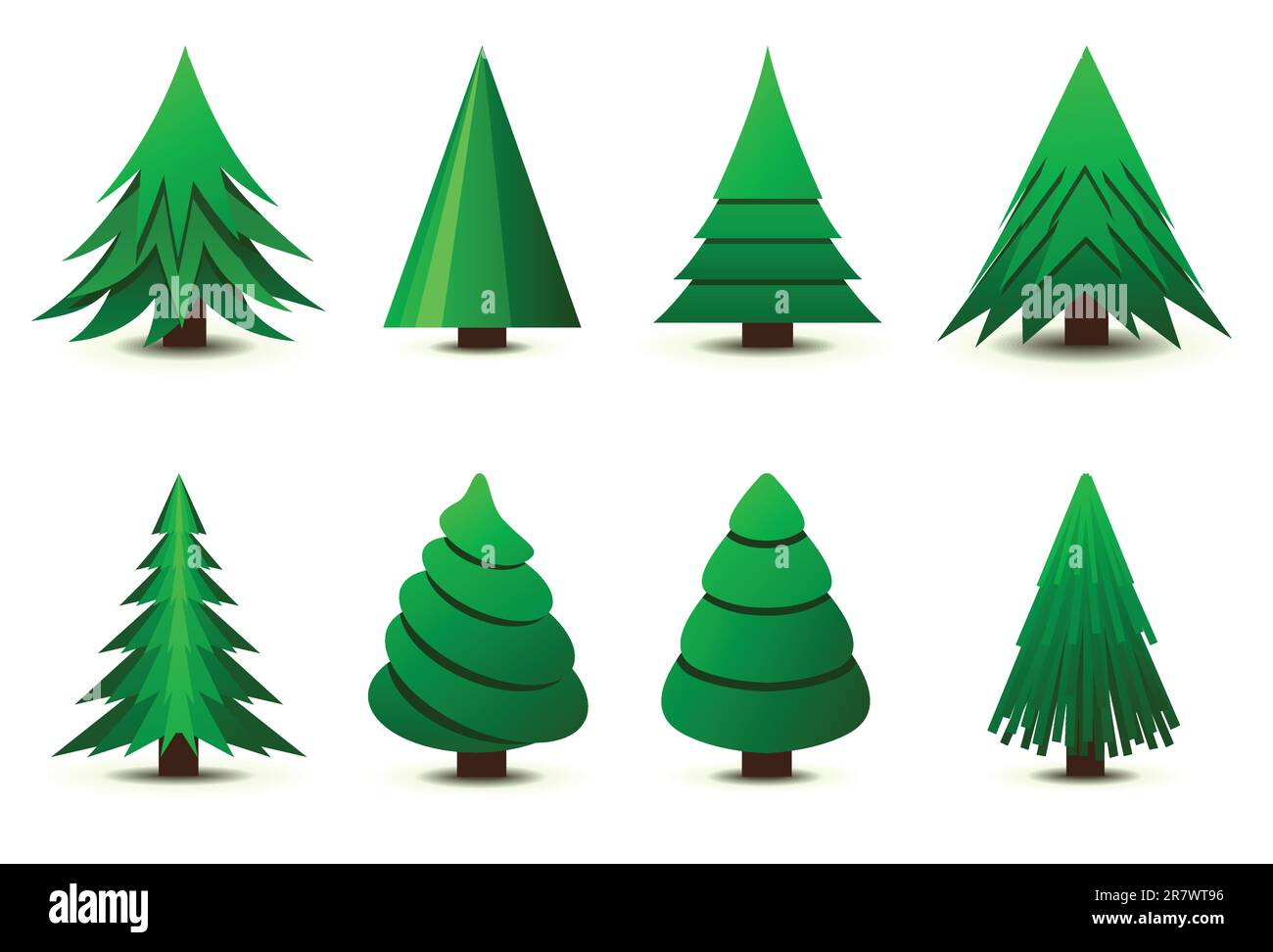 Christmas stylized trees Cut Out Stock Images & Pictures - Alamy