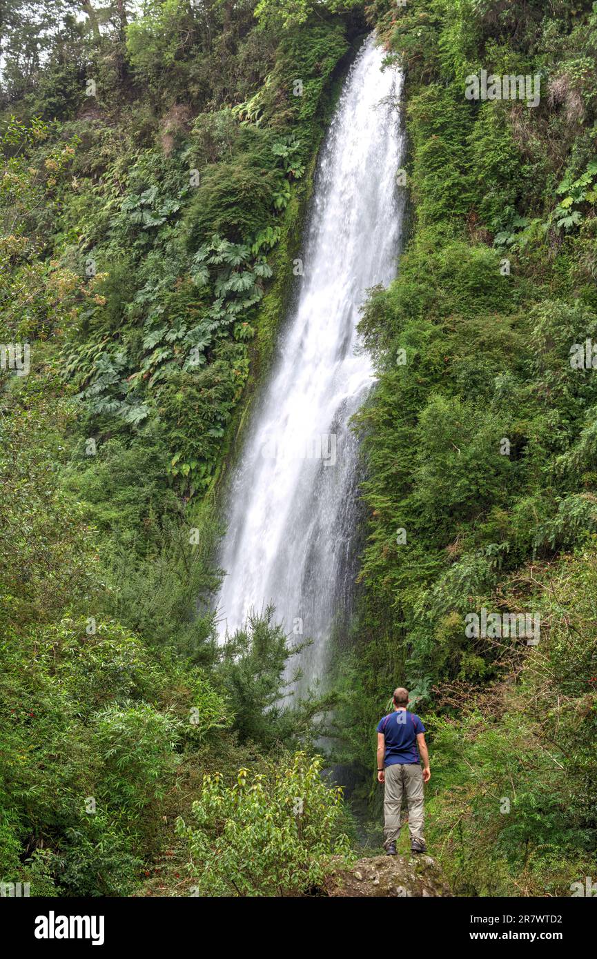 Beautiful Tall Waterfalls Cascadas de Tocoihue in Island Chiloe in ...