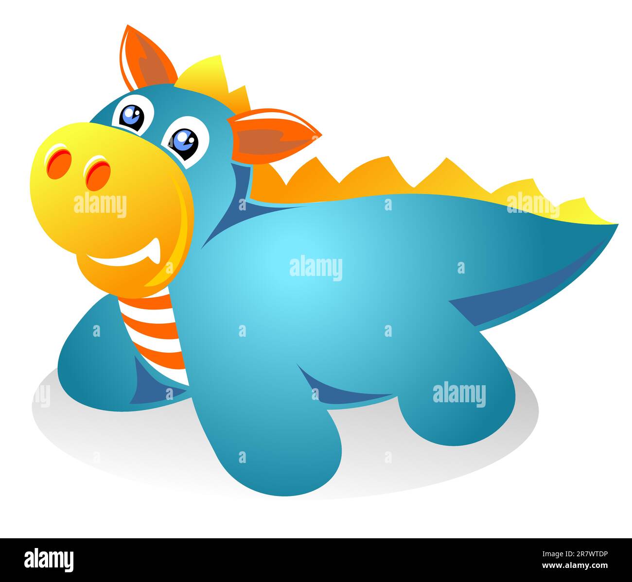 Stylized blue dragon isolated on a white background Stock Vector Image ...