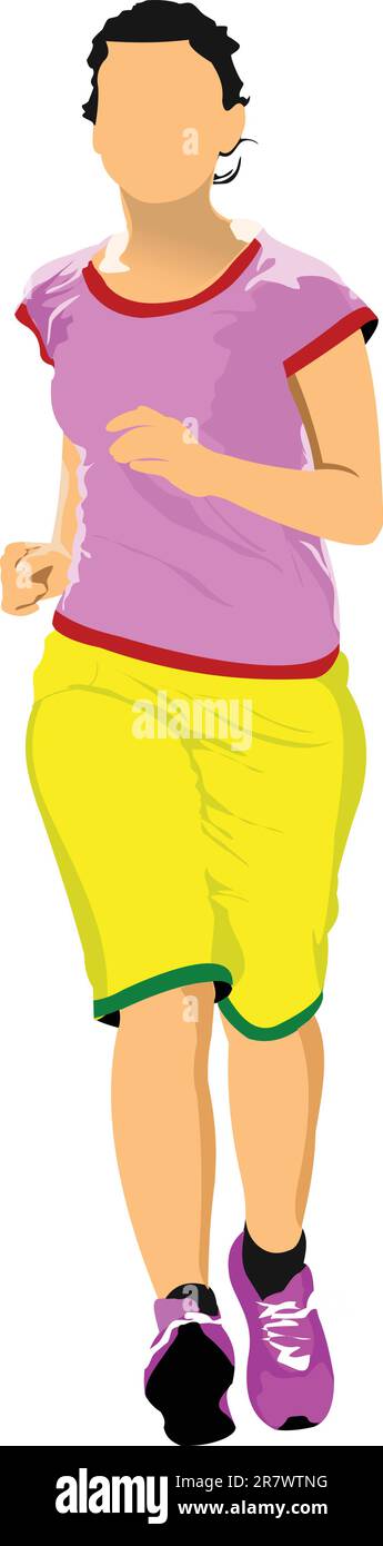 The running people. Vector illustration Stock Vector Image & Art - Alamy