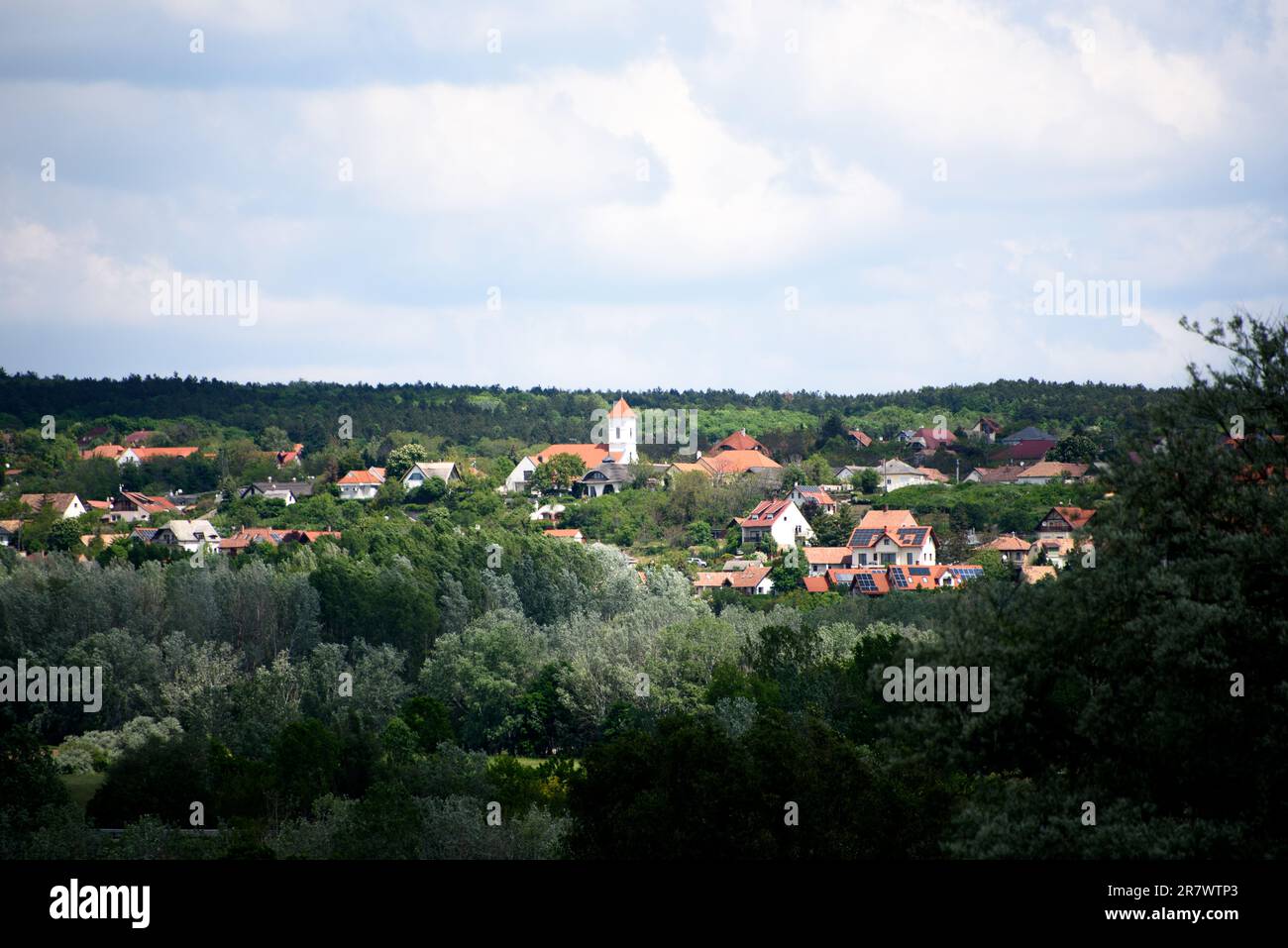 The village of Sukoro in Hungary, view from the lookout. Sukoro is a ...