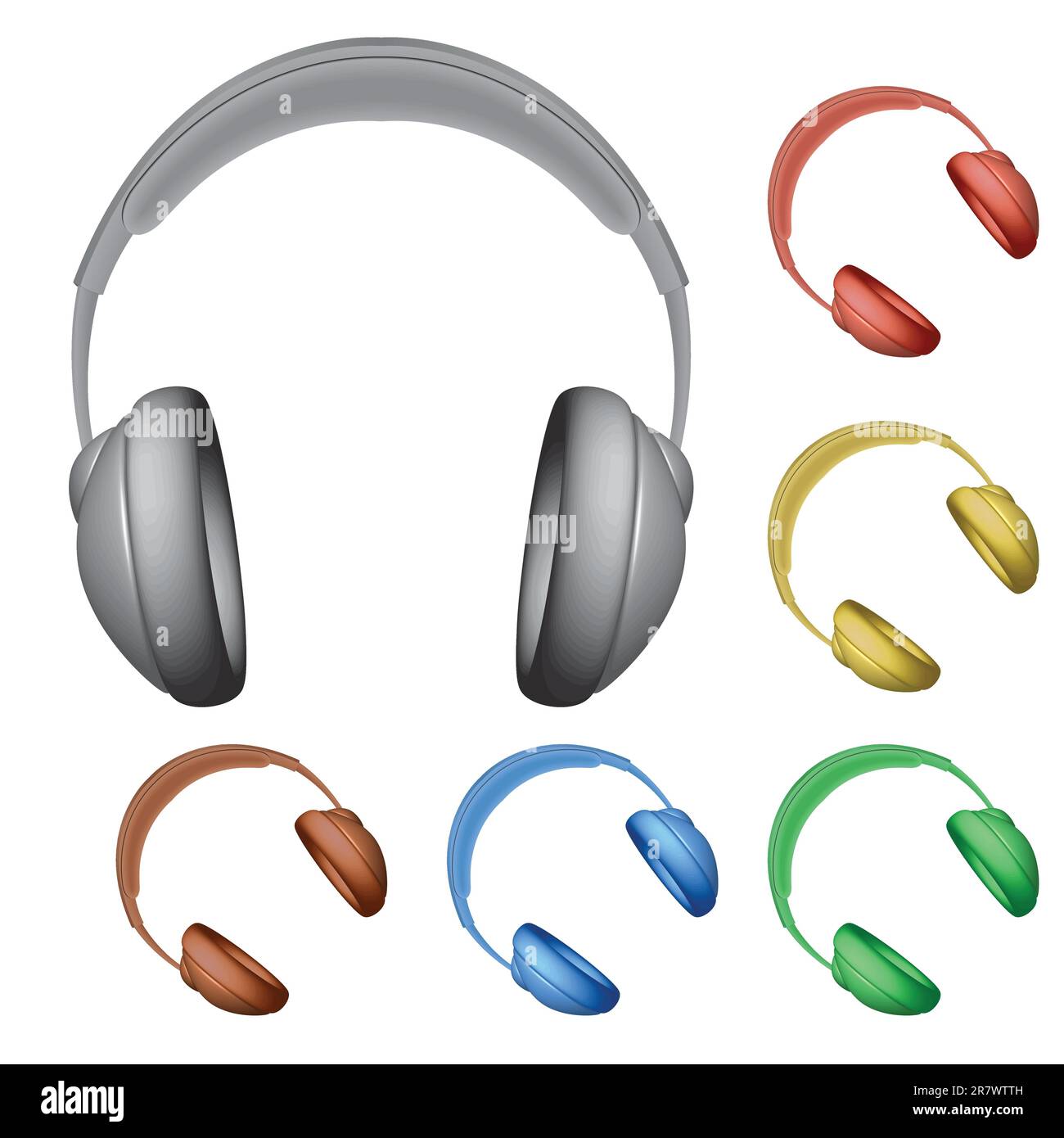 headphones against white background, abstract vector art illustration ...