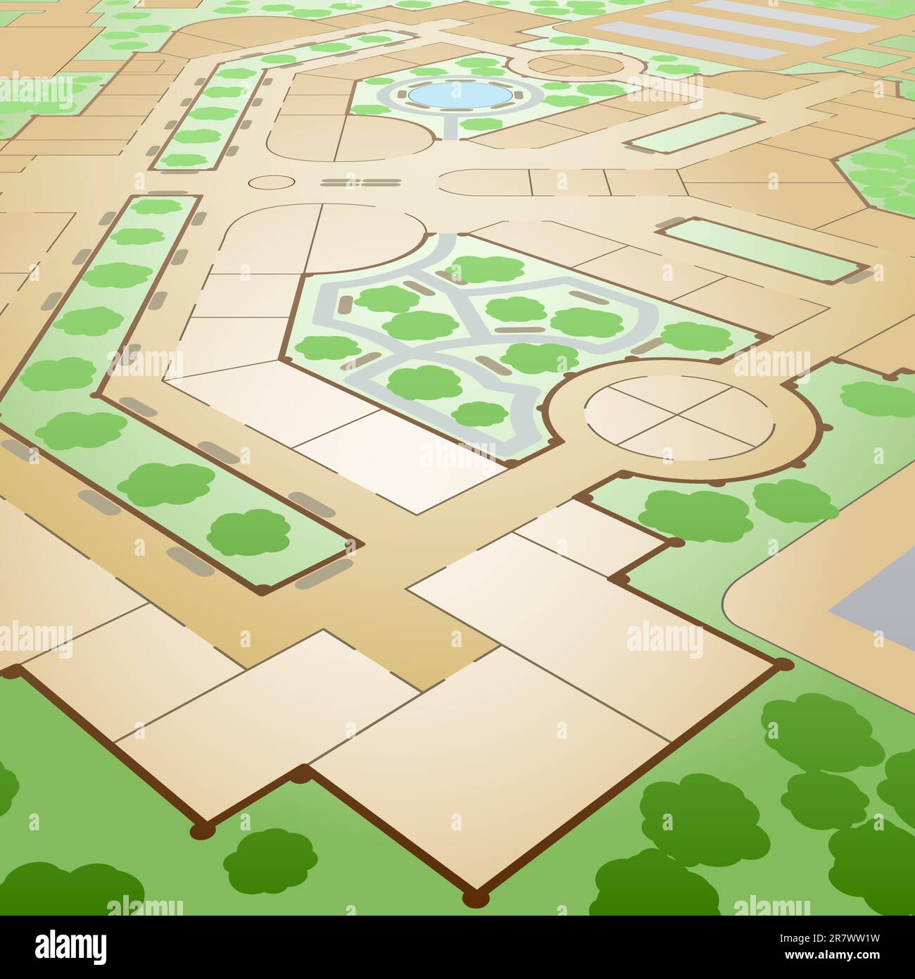 Editable vector illustration of an unlabelled generic shopping mall map ...