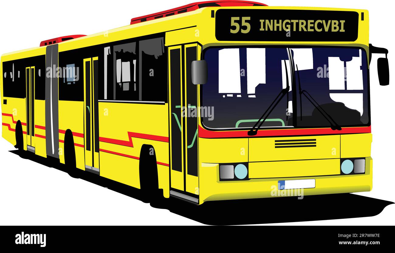 City bus on the road. Vector illustration Stock Vector Image & Art - Alamy