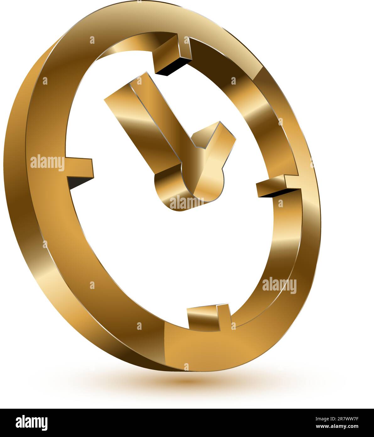 3d time clock symbol on white background Stock Vector Image & Art - Alamy