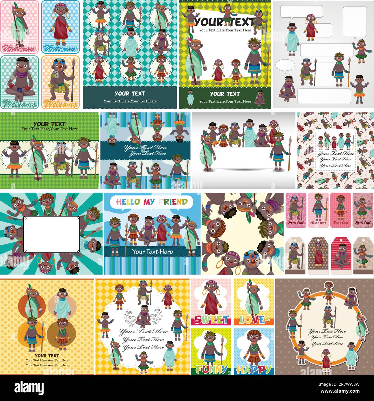 cartoon Africa Indigenous card Stock Vector Image & Art - Alamy