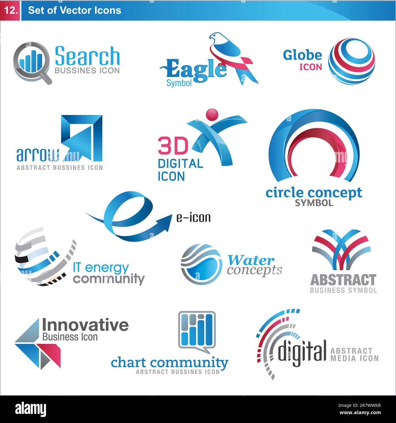 Set of different designed icon elements Stock Vector Image & Art - Alamy