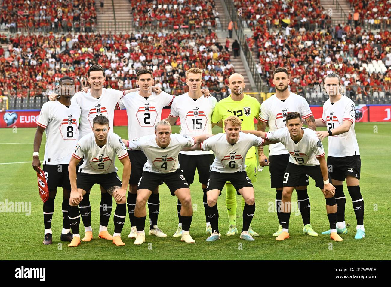 BRUSSELS, BELGIUM - JUNE 17: A group photo of Austria's players - David ...