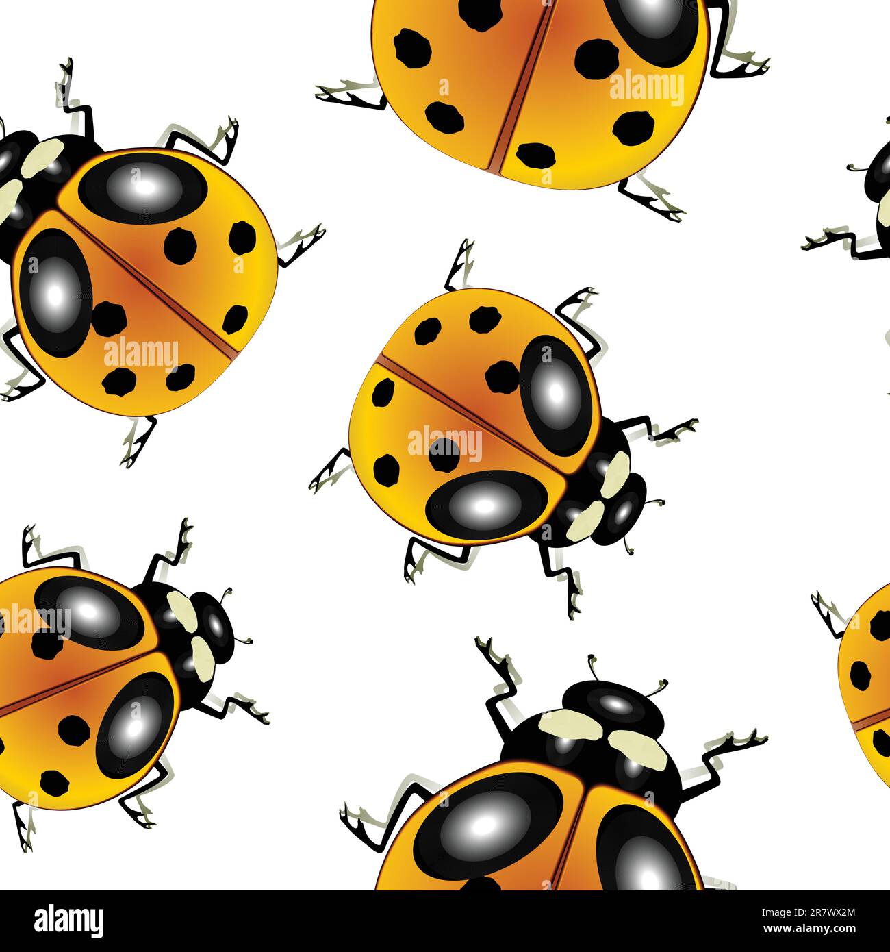 ladybugs pattern, abstract seamless texture; vector art illustration ...