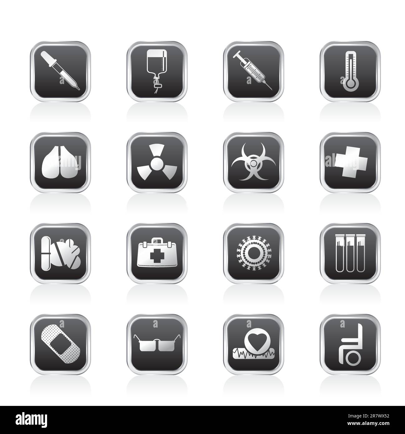 collection of medical themed icons and warning-signs - Vector Icon Set ...