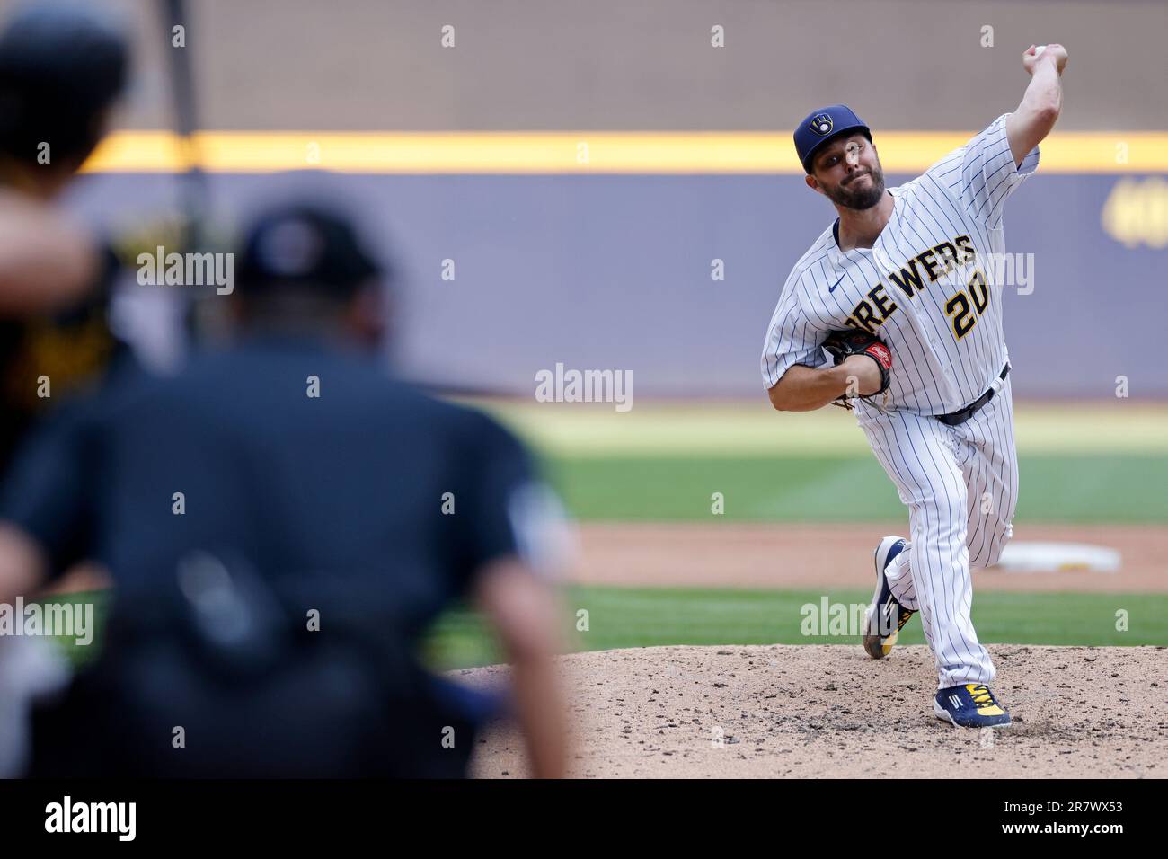 MILWAUKEE, WI - JUNE 17: Milwaukee Brewers starting pitcher Wade Miley ...