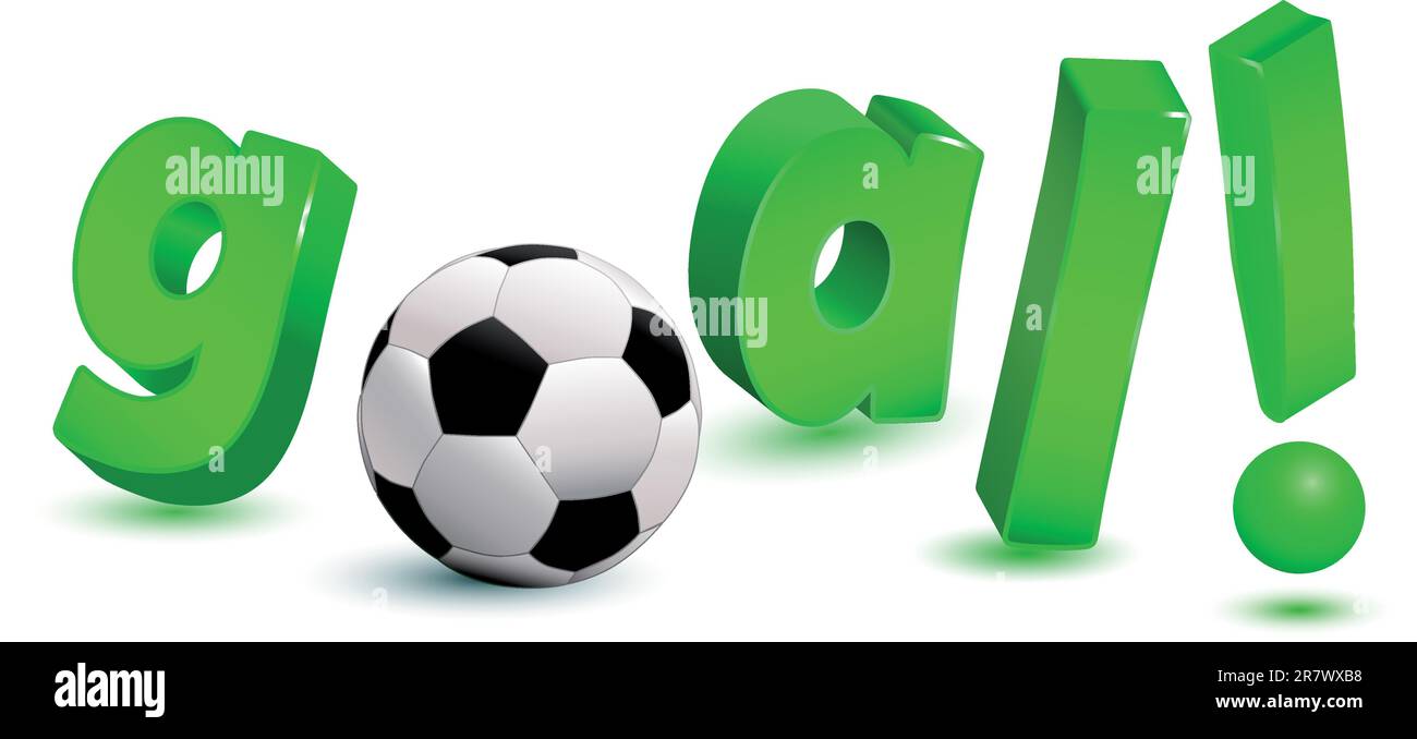 3d goal text with soccer ball Stock Vector Image & Art - Alamy