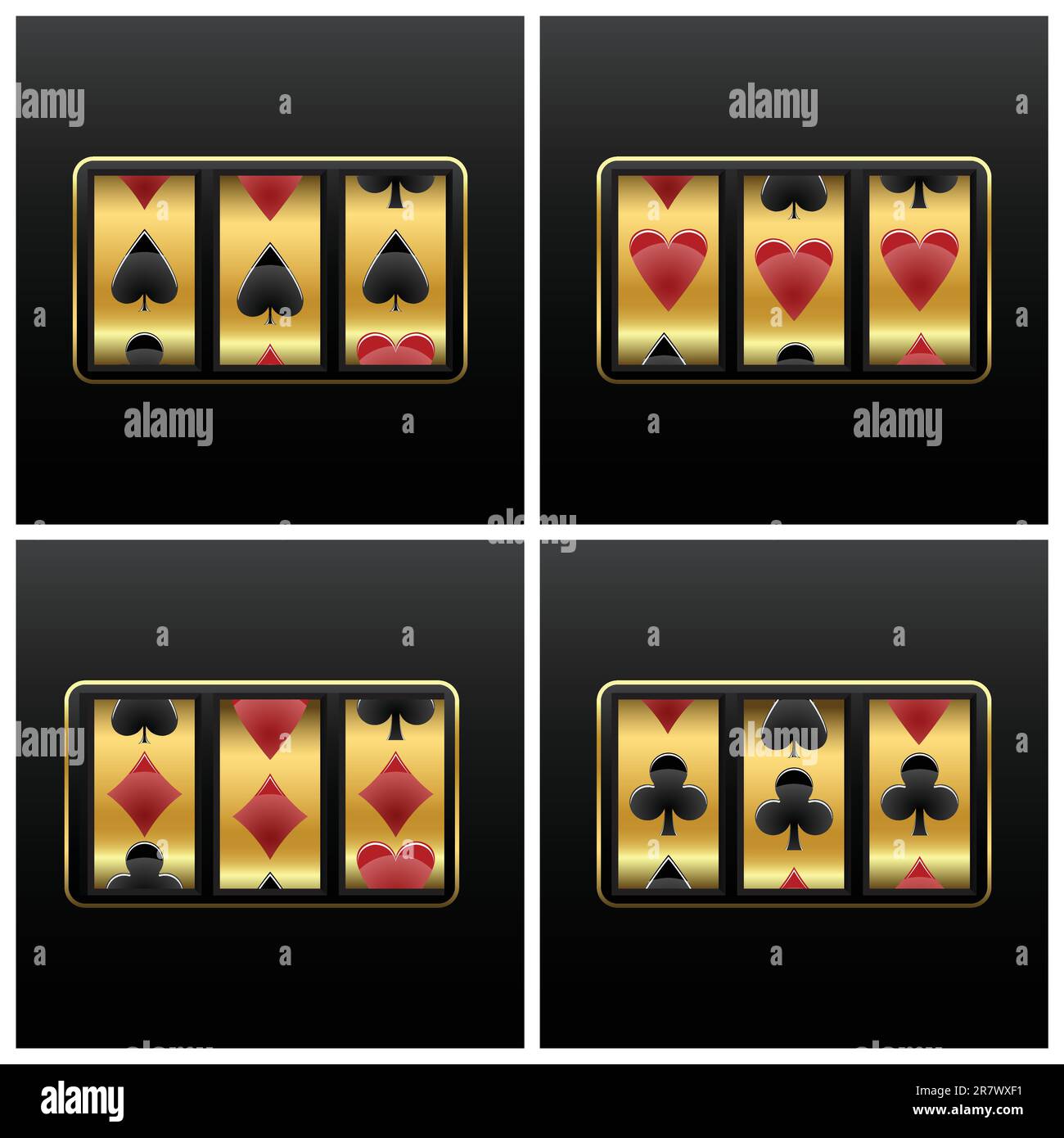 playing cards slot machine against white background, abstract vector ...