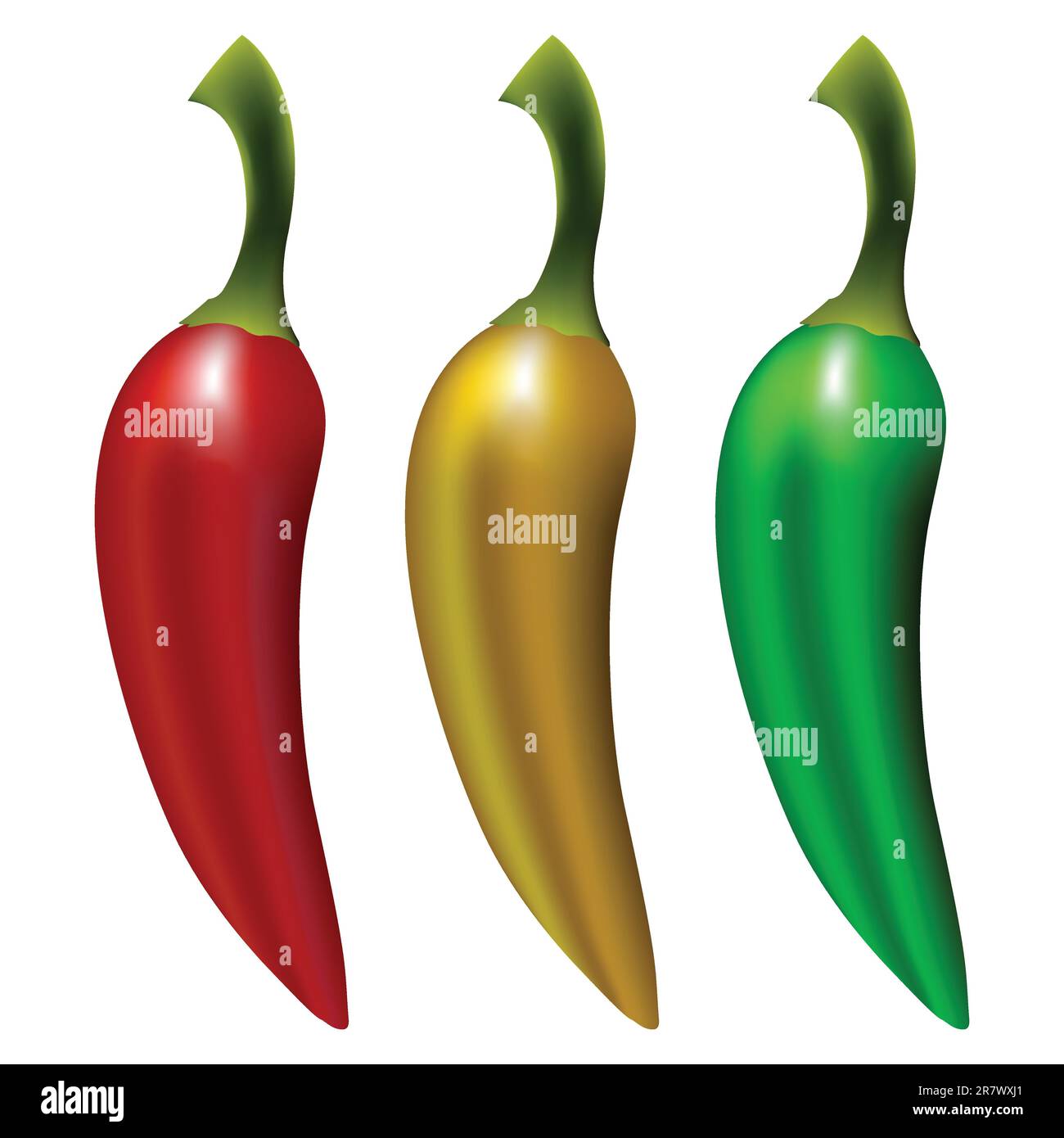 peppers isolated on white background, abstract vector art illustration ...