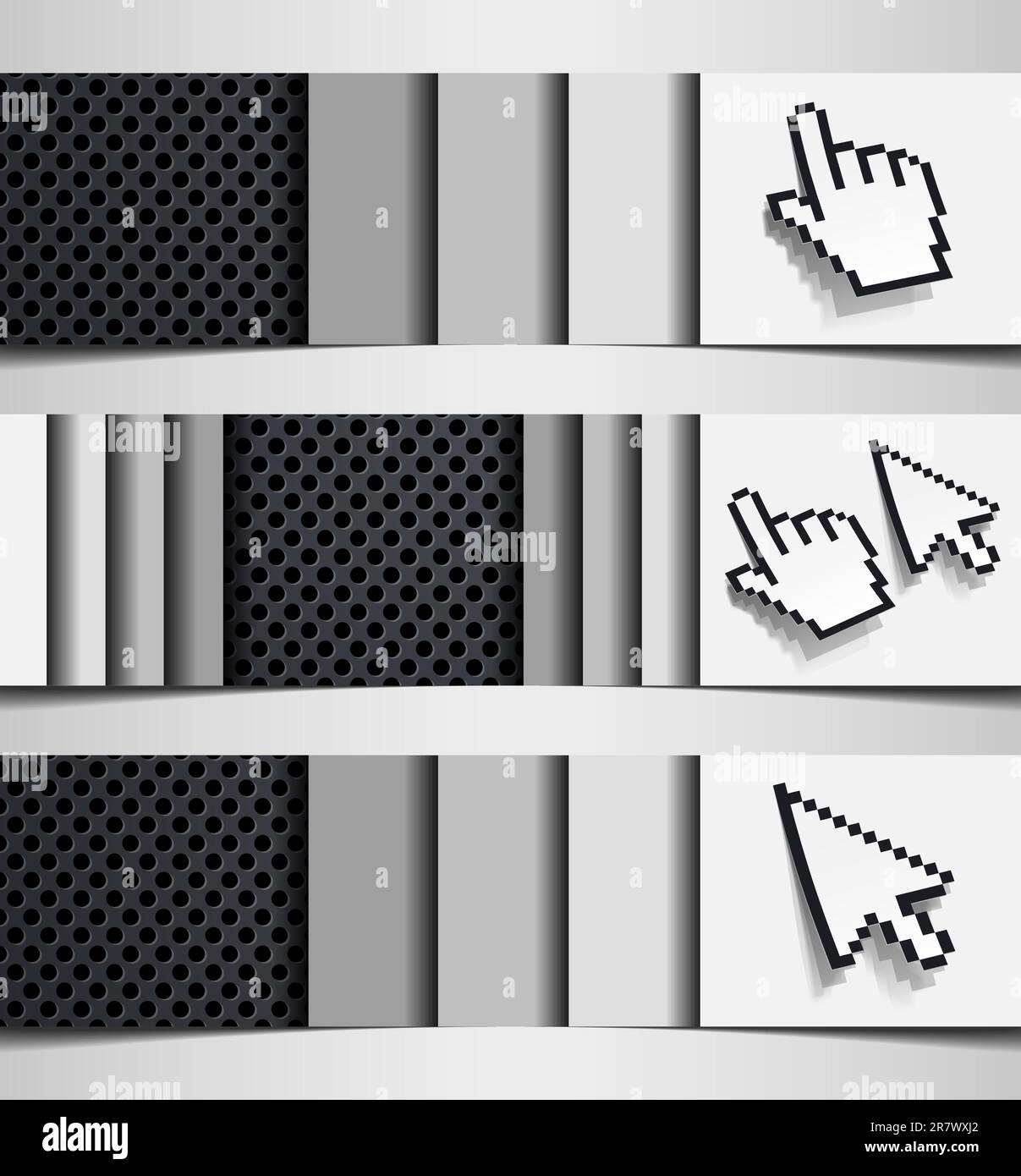 banner hybrid cursor combination hand internet abstract metal iron ...