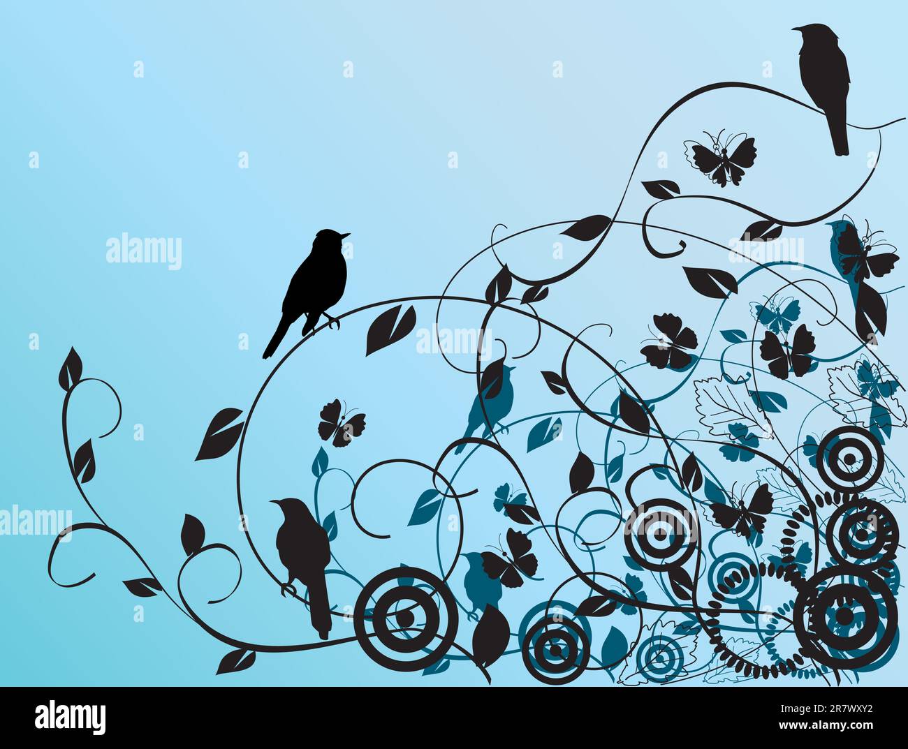 Vector illustration of a card with birds Stock Vector Image & Art - Alamy